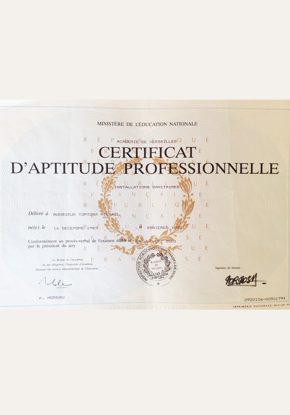 Attestations | Etablissement Tortosa - 01 85 10 05 55 | Attestations